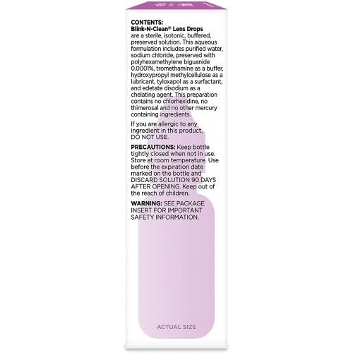 3 Pack Blink N Clean Lens Drops For Soft & Rgp Lenses 0.5 Fluid Ounces ...