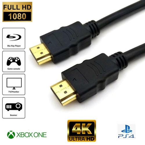 PREMIUM 4K HDMI CABLE FULL HD 2.0 HIGH SPEED GOLD PLATED LEAD 1080P 3D ...