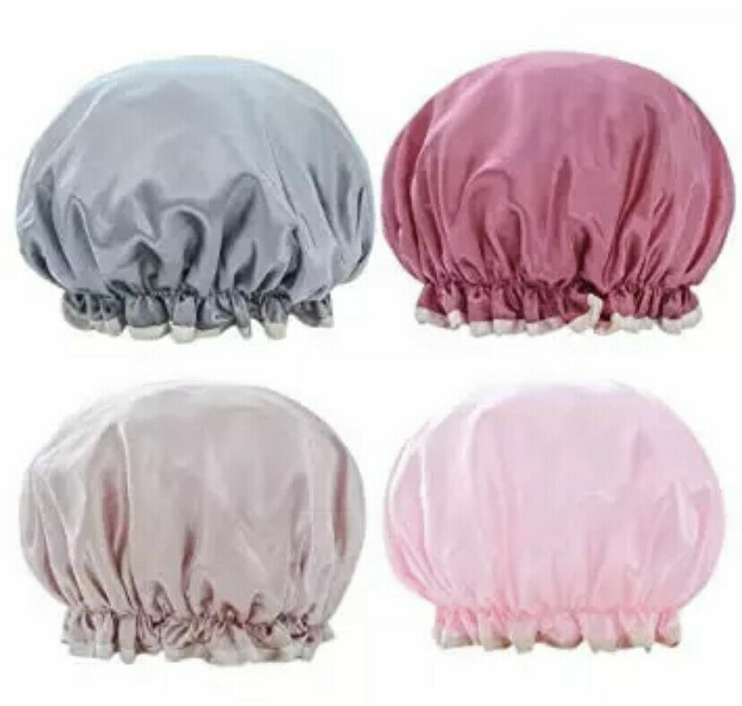 UK Luxury Waterproof Shower Bath Cap Unisex Elasticated Reusable Hat ...