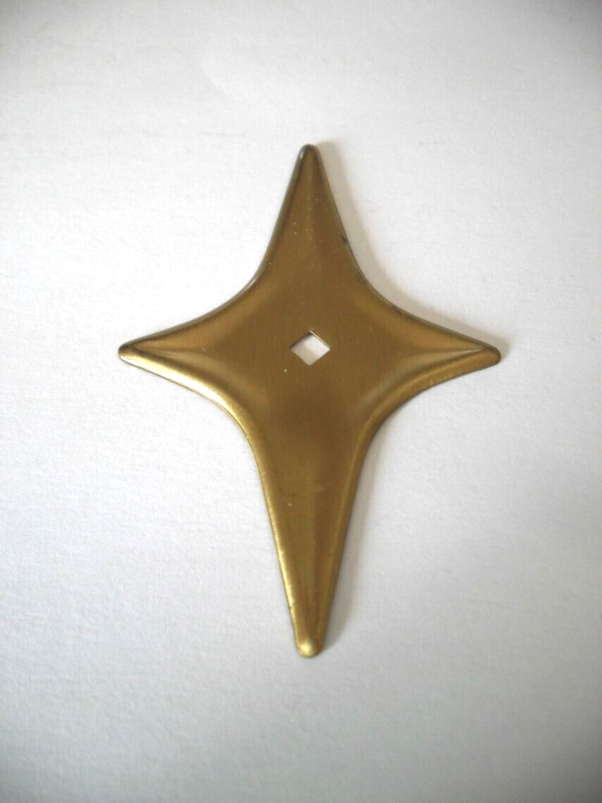 Vintage Satin Antique Brass Star Backplate for Drawer / Cabinet Knobs ...
