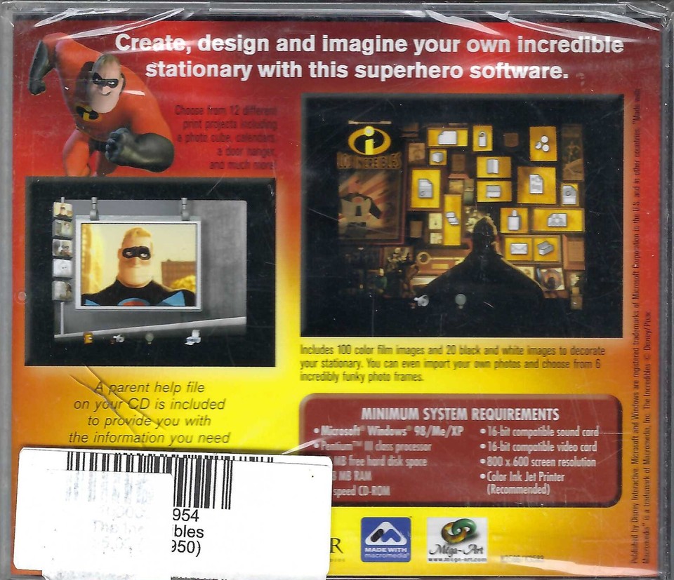 ITHistory IBM PC Software The INCREDIBLES Print Studio Disney Pixar Win ...