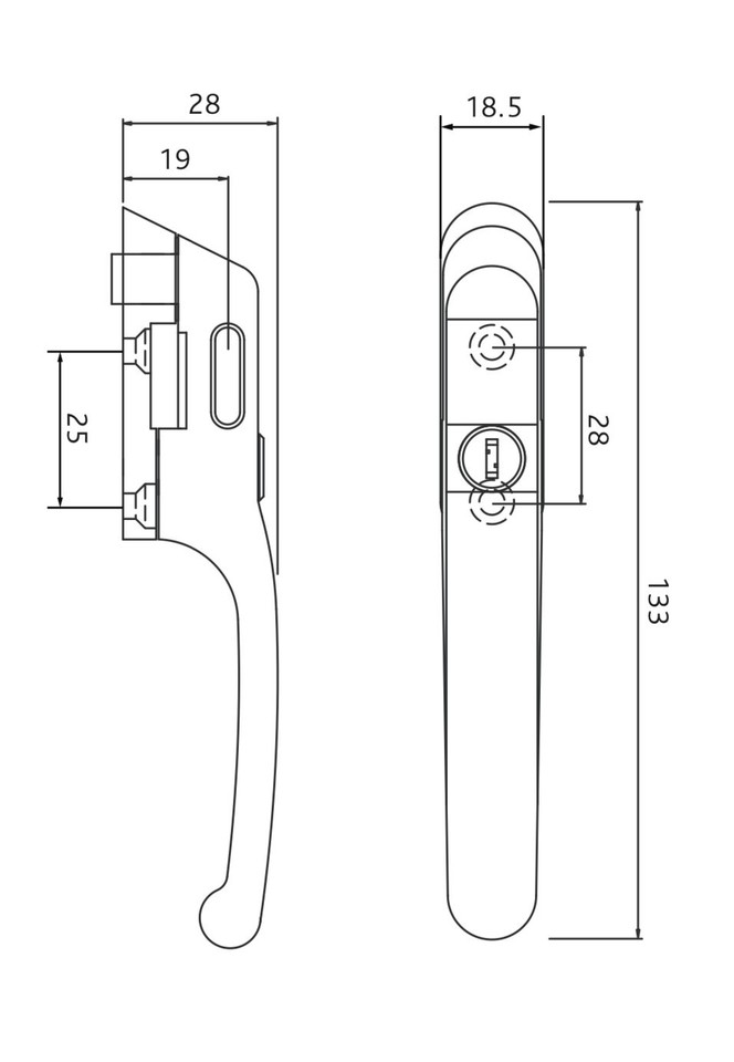 Timber Wooden Locking Casement Window Handle White Ideal Basta Shaw ...