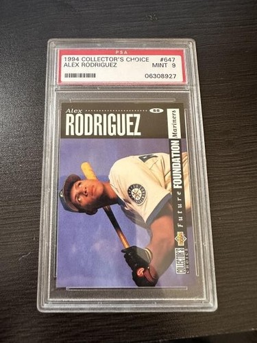 1994 UD Collector's Choice Alex Rodriguez Mariners RC #647 PSA 9 MINT ...