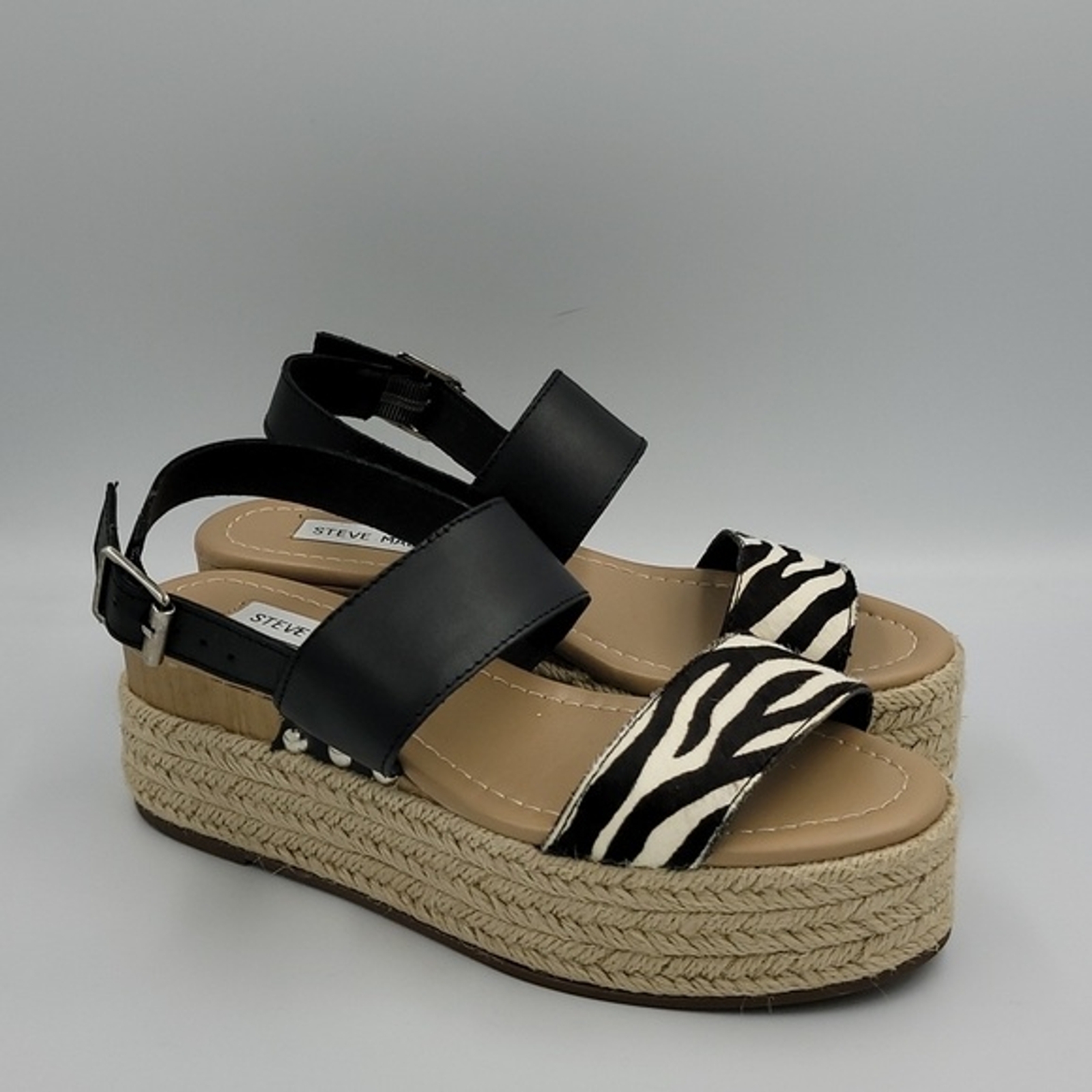 Steve Madden platform zebra print leather sandals Sz … - Gem