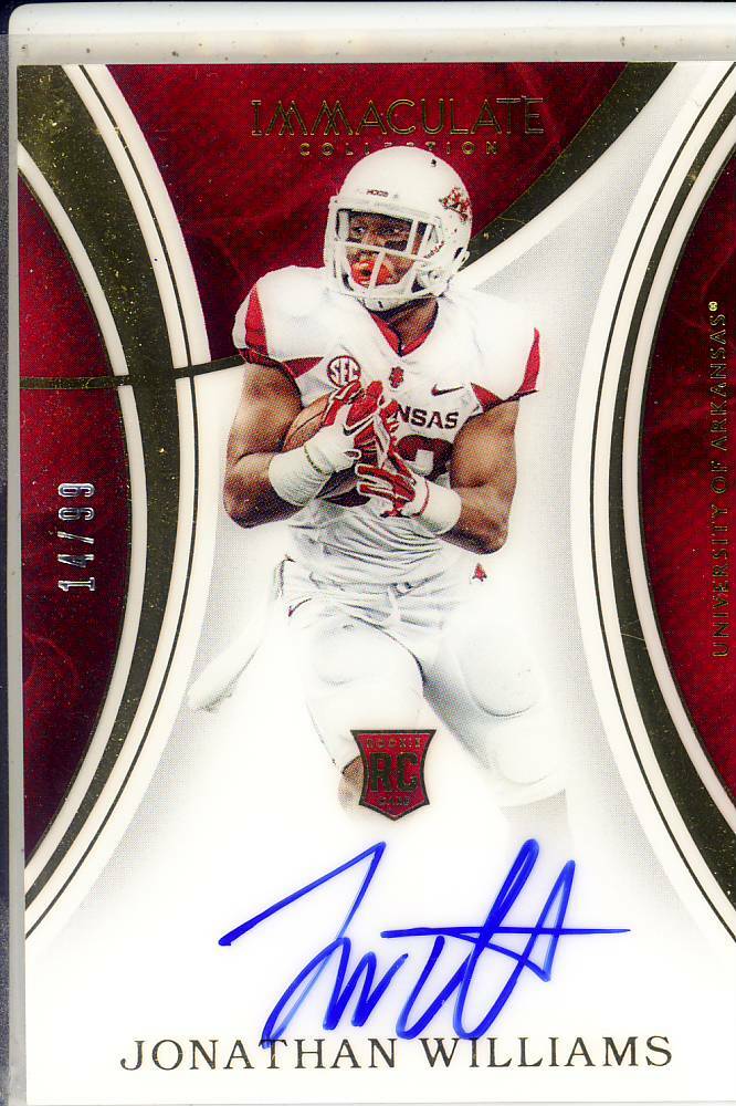 jon williams rc rookie draft auto autograph arkansas razorbacks college ...