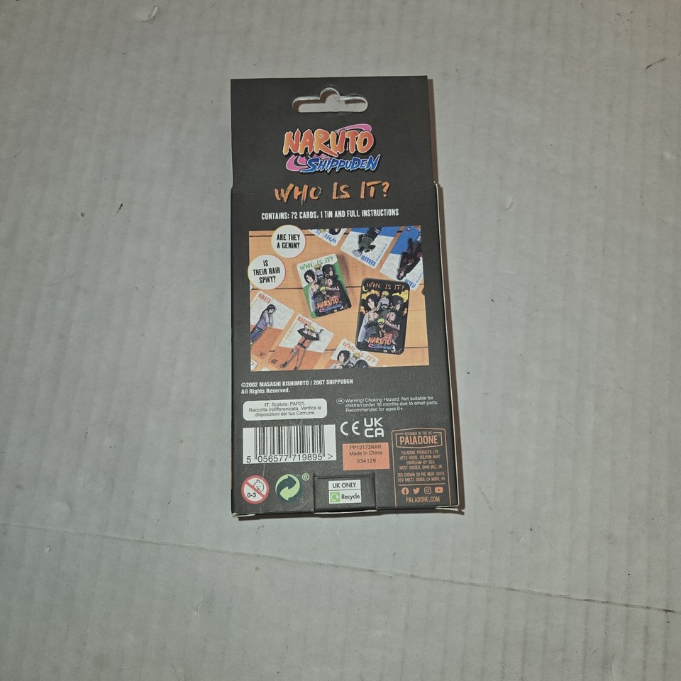 Naruto Shippuden Who is it? Paladone 72 cards Game Metal tin VIZ New ...