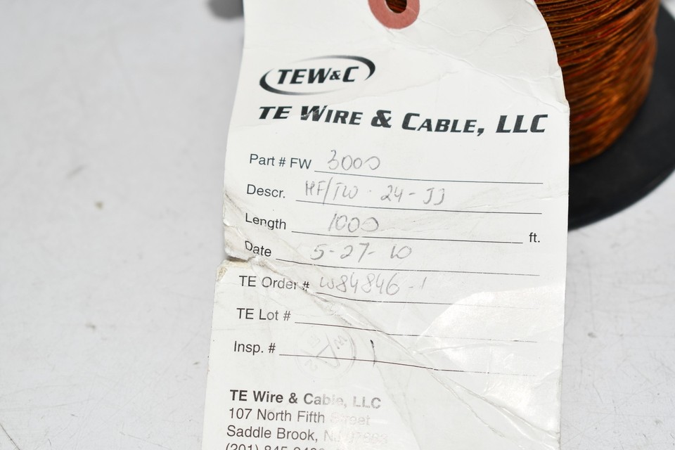 NEW TE Wire & Cable 3000 HF/TW-24-JJ Thermocouple Wire 1000 feet | eBay