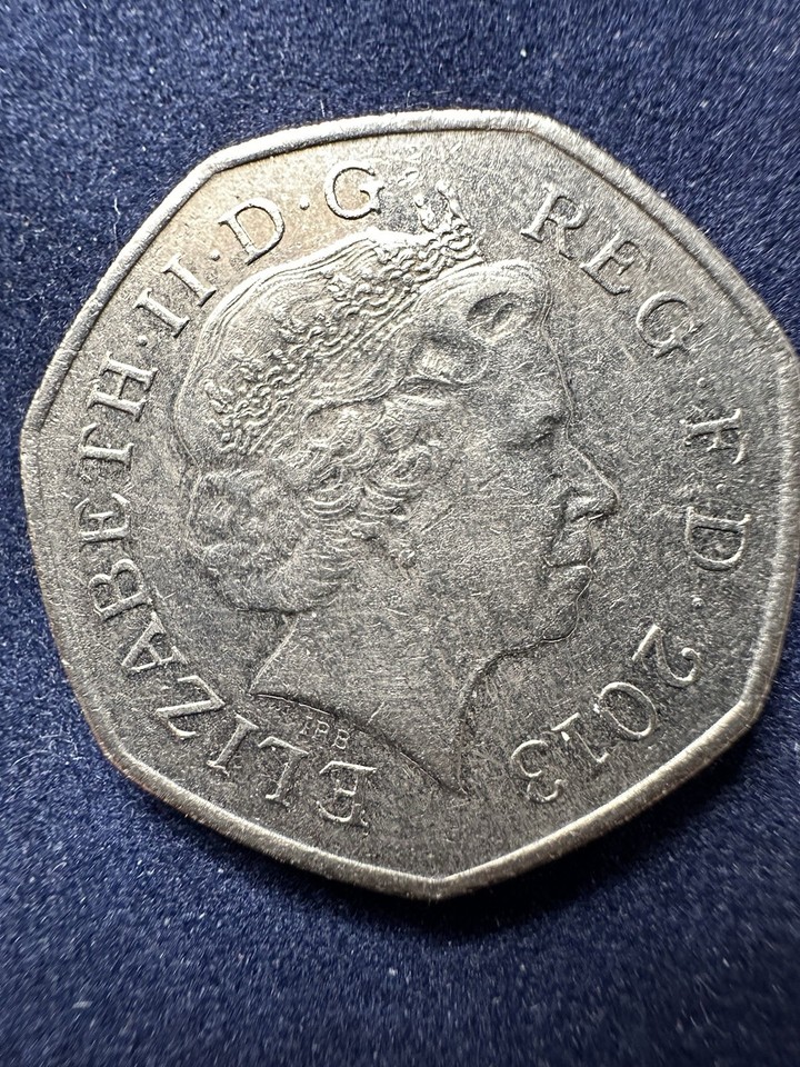 50p Fifty Pence Coin, Royal Shield 2013. ERROR?! Double Strike ...