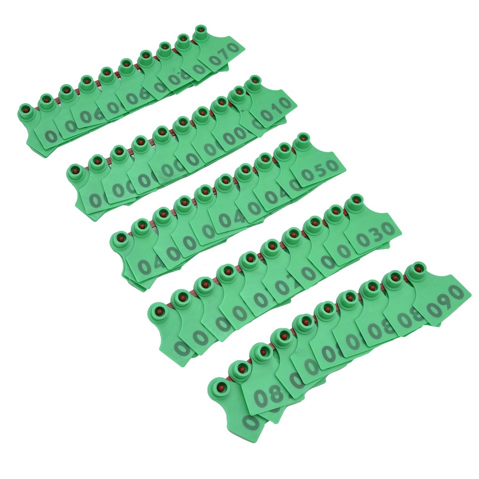 Cow & Pig Ear Tag 100Pcs TPU Labels with Number 001‑100 Farm Livestock ...