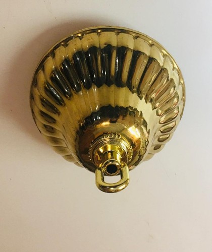 5 1/4" Polished BRASS CHANDELIER ceiling CANOPY with LOOP HOOK, PIPE ...