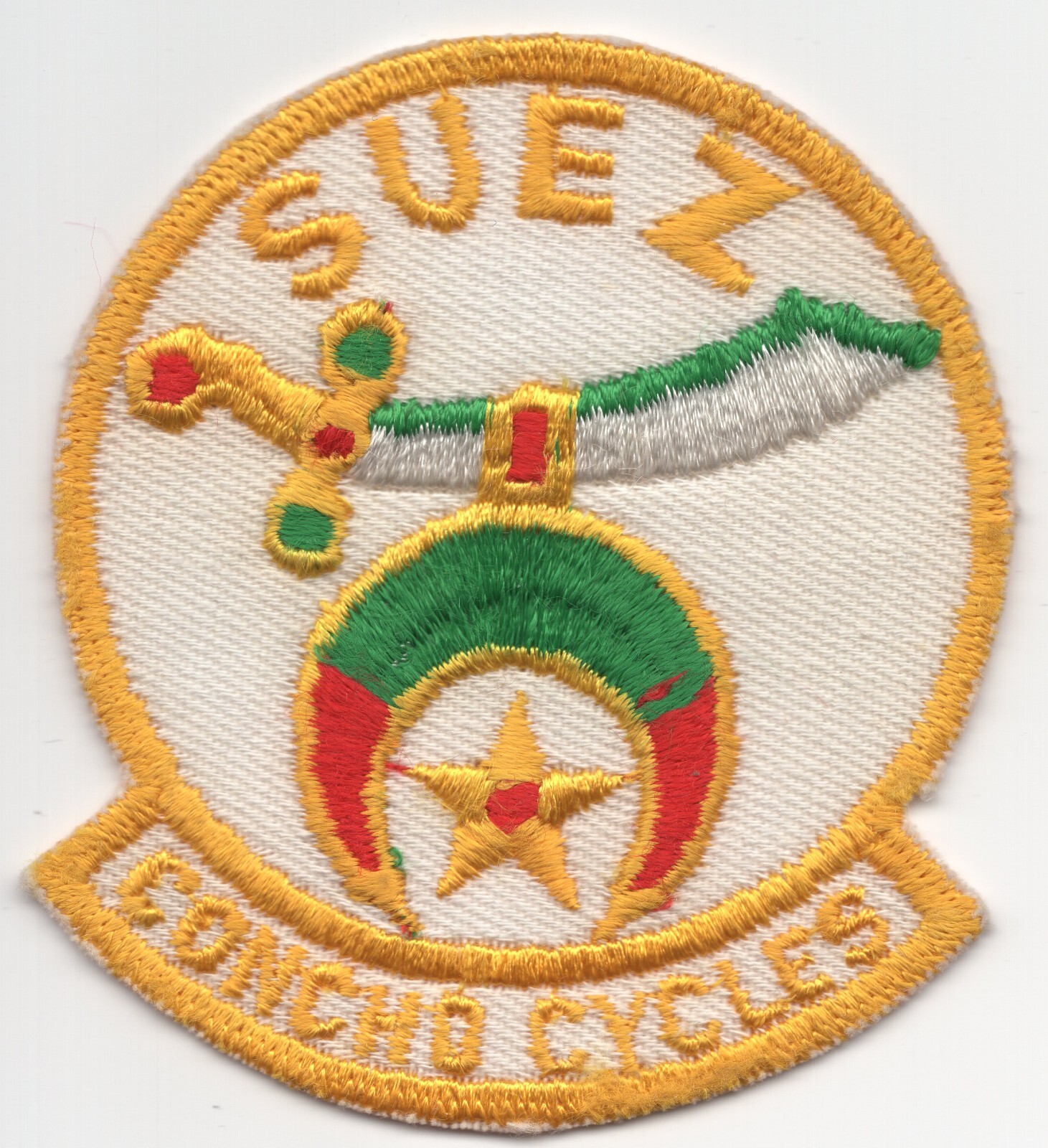 SUEZ CONCHO CYCLES Vintage Masonic Shriners Patch Logo Embroidered | eBay