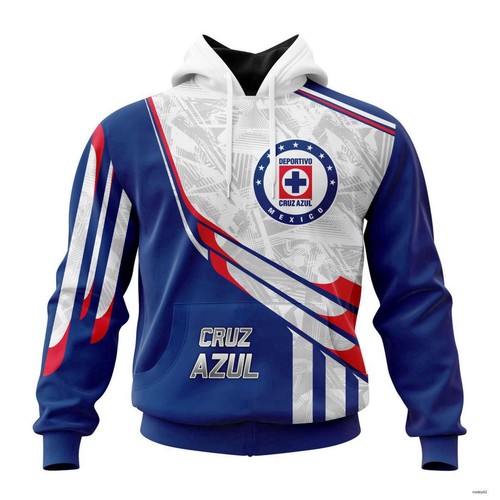 Personalized LIGA MX Cruz Azul Hoodie Mexican Soccer Team Pullover Xmas ...
