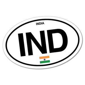 India IND Country Code Sticker Flag Bumper Water Proof Vinyl #7035EN | eBay