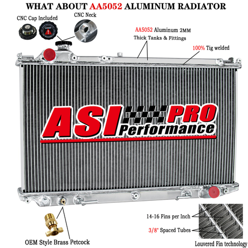 4-Row Aluminum Radiator For 91-97 LEXUS GS300/TOYOTA ARISTO JZS147 2JZ ...