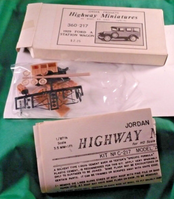 Jordan Highway Miniatures HO #217 Ford Model A Station Wagon Kit, 1929 ...