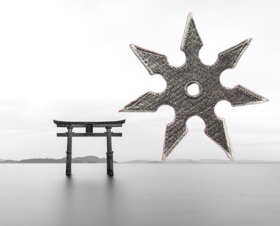 Ninja Throwing Star Shuriken Samurai Embroidered Iron On Patch 3 in Two ...