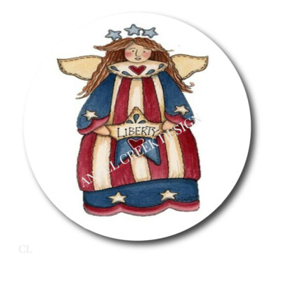 Country Americana USA Flag Angel Stickers Americana Labels Envelope ...