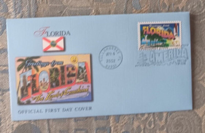 GREETINGS FROM FLORIDA 2002 BLUE FLEETWOOD CACHET FDC UNADDR | eBay
