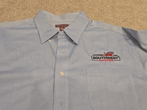 Southwest Airlines Charters Long Sleeve Red House Dress Shirt Blue Size ...