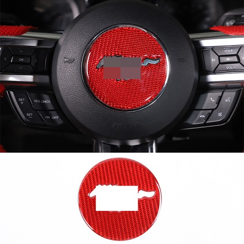 Red Carbon Fiber Inner Steering Wheel Center Ring Cover For Ford ...