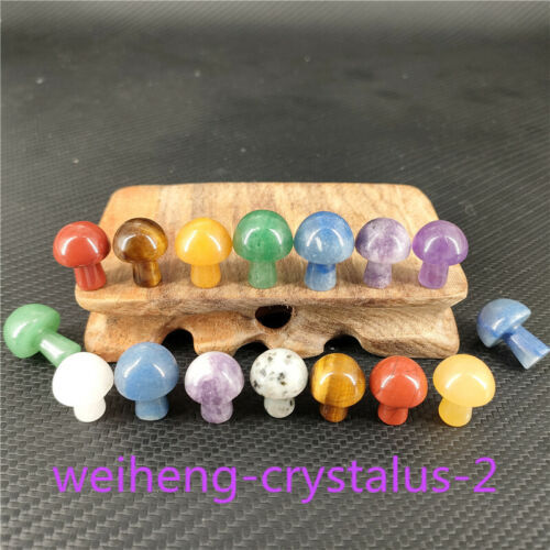100pcs Natural Carved Mini mix Blend mushroom Quartz Crystal Reiki ...