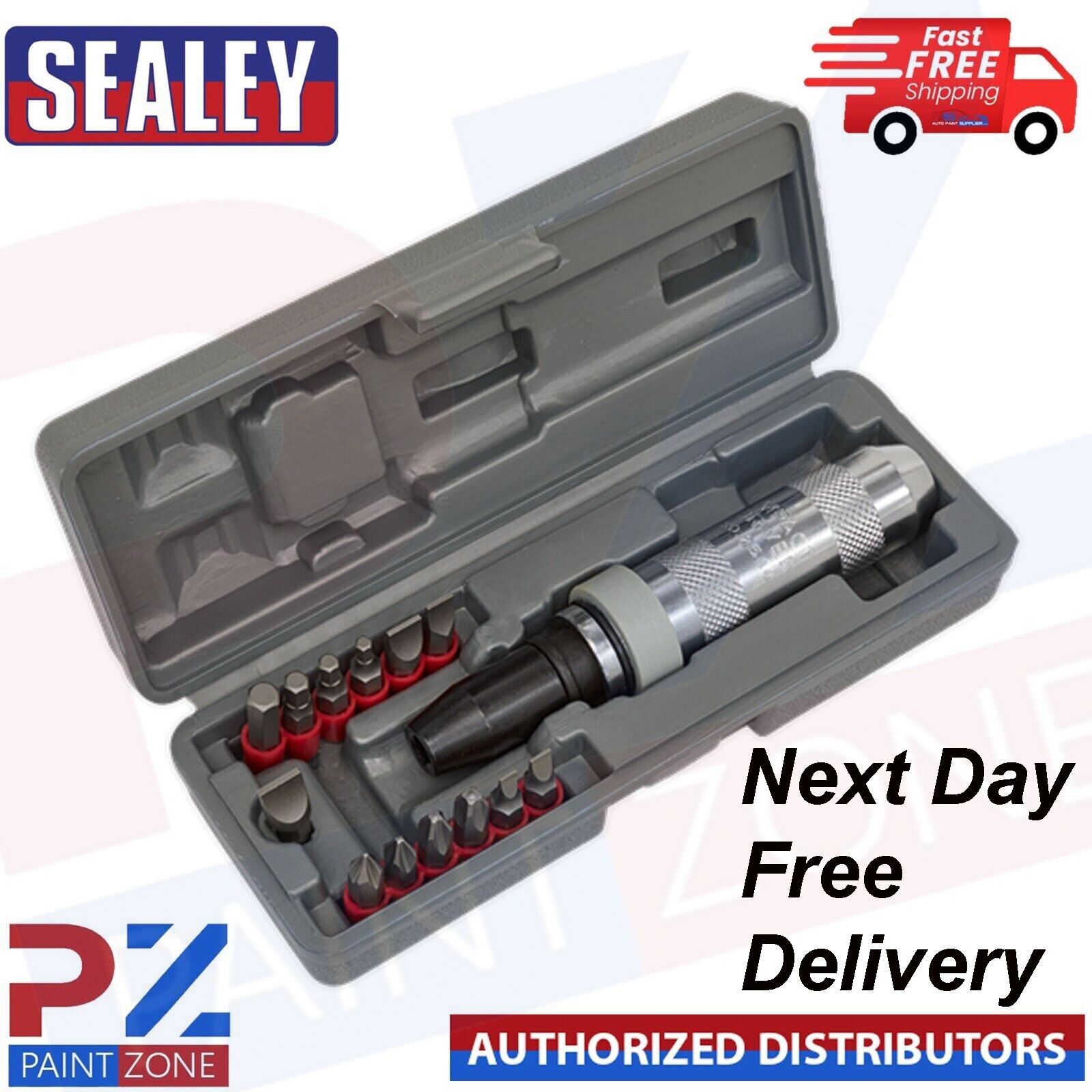 Sealey Premier AK208 Impact Screwdriver Driver Set 13 Bits 1/2" Sq Dv ...