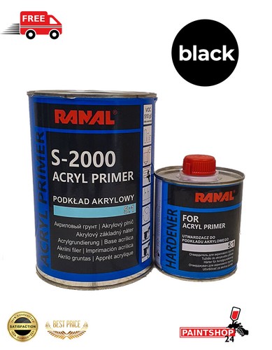 Filler Primer Black 2K High Build Primer kit 1L 5:1 CAR BODY PAINT ...