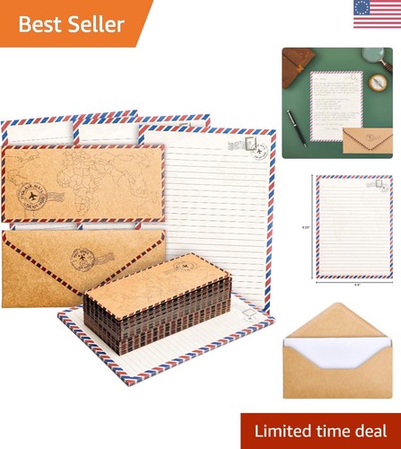 48 Lined Vintage Airmail Letter Writing Sheets & Envelopes - 96 Total ...
