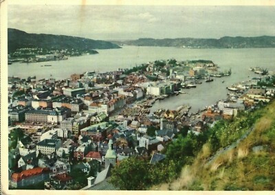 Vintage (c.1920s) Norway Bergen Cityscape Colorized Photo Postcard | eBay