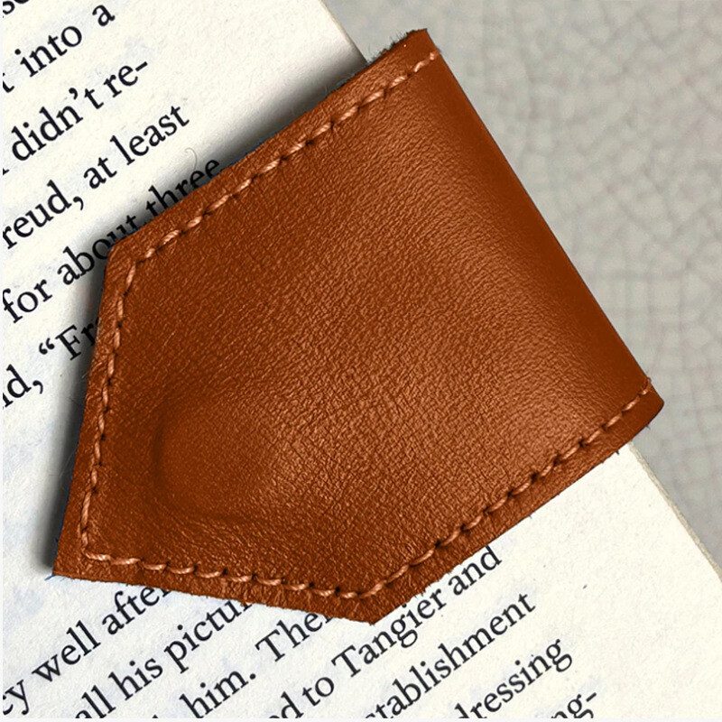 Vintage Faux Leather Magnetic Bookmark Handmade Book Page Marker Clip ...