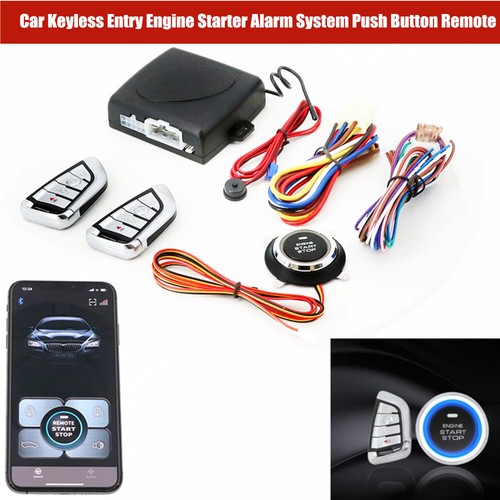 Car Keyless Entry Engine Start Alarm System Push Button Remote Starter ...
