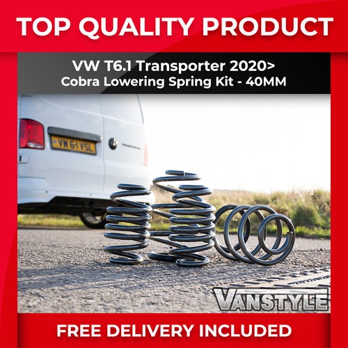 FITS VW T6.1 TRANSPORTER 2019> COBRA 40MM SPORTS LOWERING COIL SPRINGS ...