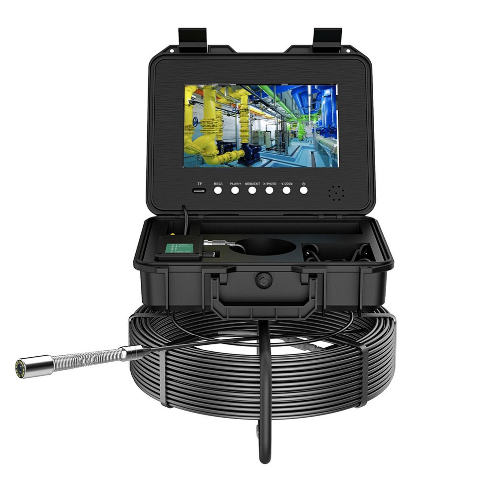 50M Drain Sewer Camera with 512HZ Locator Pipe Inspection Camera 10.1 ...