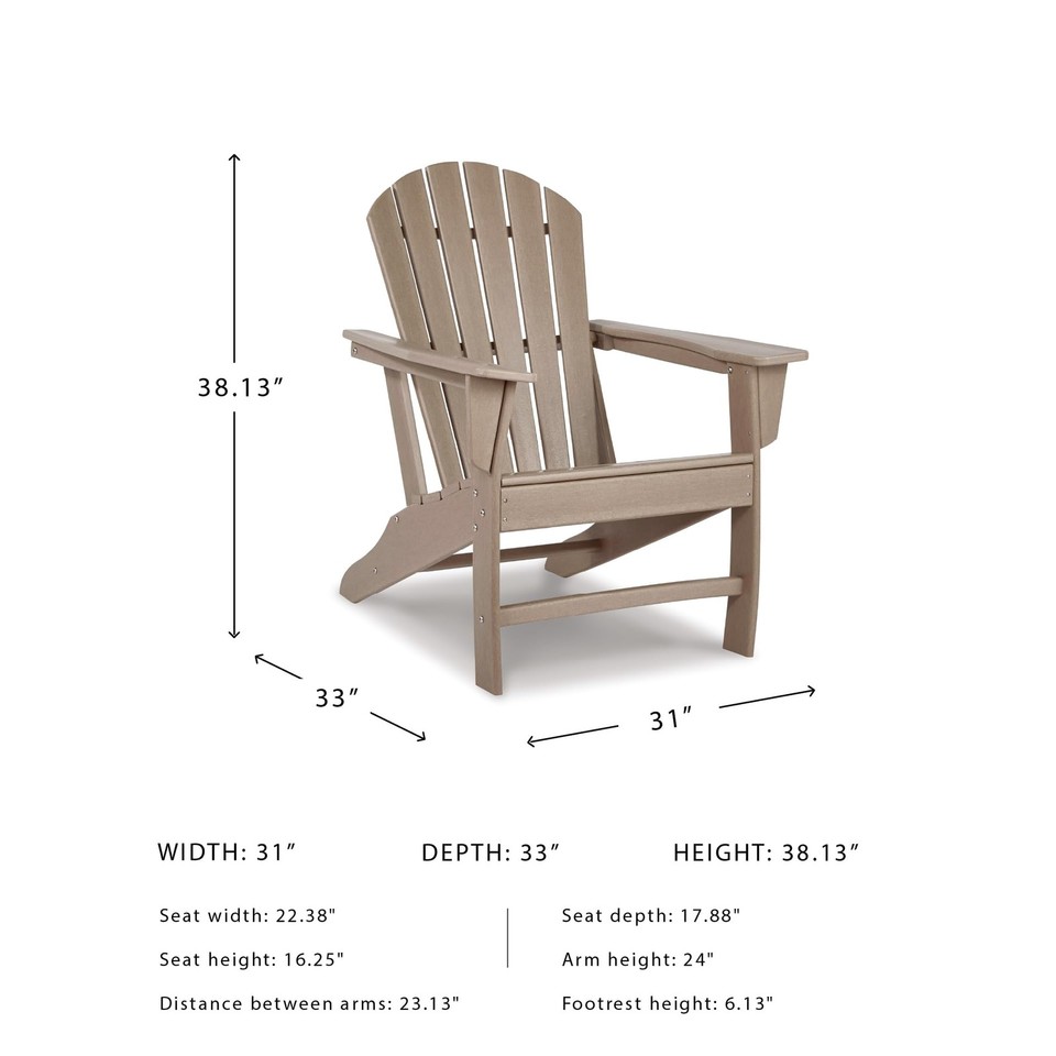 Adirondack Chair HDPE Outdoor Patio Light Brown P014-898 Signature ...