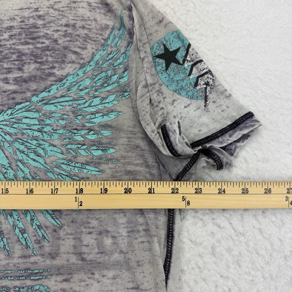 Vintage Y2K Shirt Mens XL Purple Skull Wings Machine Short Sleeve ...