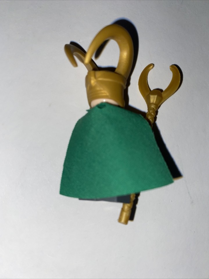 Lego Marvel minifigures Loki. With Helmet, Cape And Staff | eBay