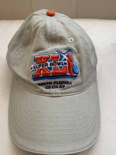 Super Bowl XLI February 4, 2007 Reebok Hat Cap StrapBack Khaki NFL | eBay