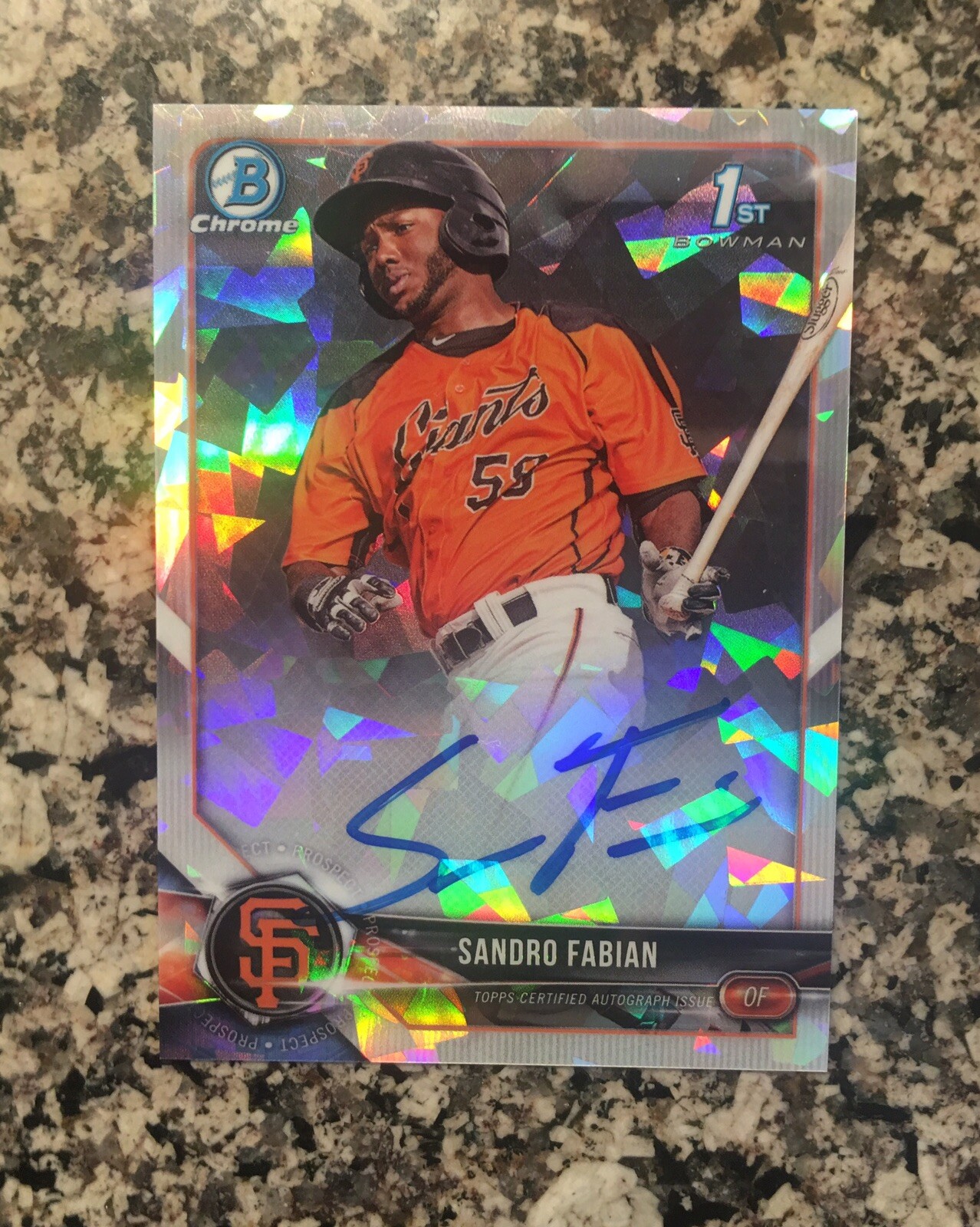 2018 Bowman Chrome Sandro Fabian Giants RC Atomic Refractor Auto #/100 ...