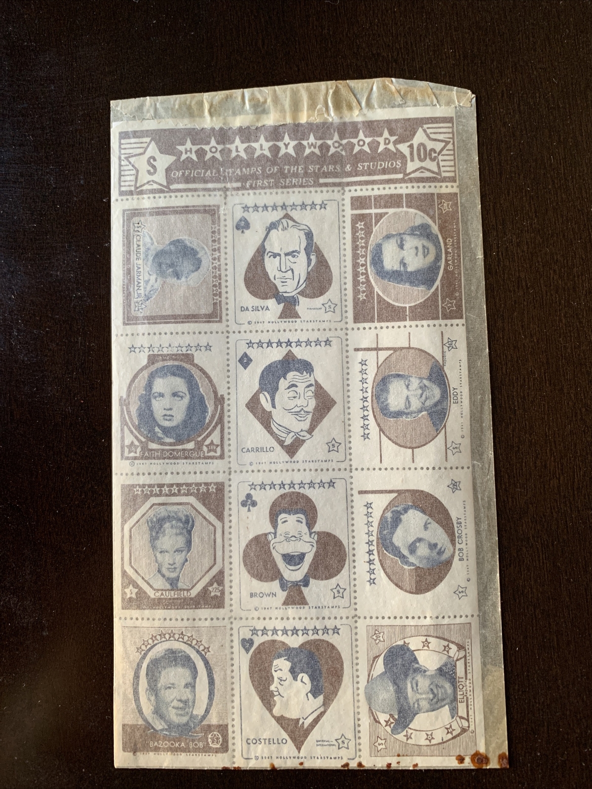 1947 Hollywood Official Stamps Of The Stars & Studios First Series ...