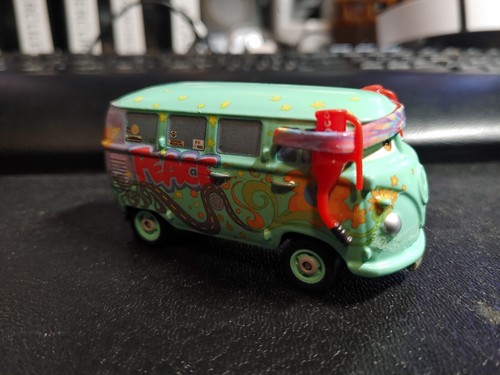 2009 Disney Pixar CARS Fillmore Bus Peace Love W/Oil or Gas Cans | eBay