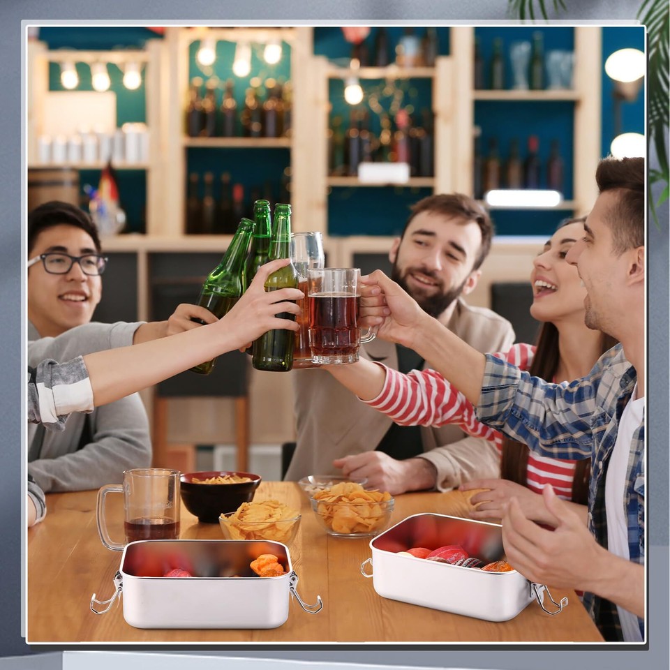 Stainless Steel Bento Box Metal Lunch Box Food Storage Containers Metal ...