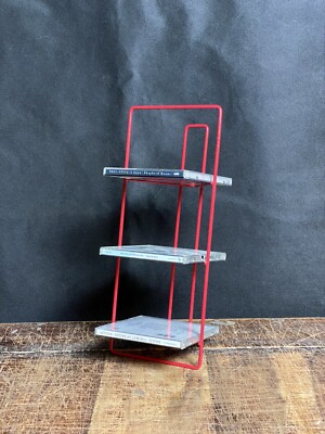 Metal Red CD Storage Rack From Strand - 30 CDs Freestanding Desktop CD ...