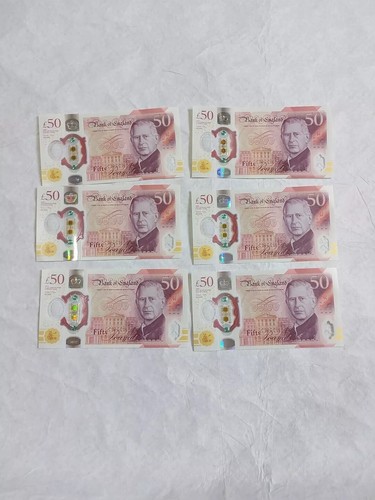 6 New Uncirculated £50 Pound Note King Charles III Polymer Mint | eBay UK