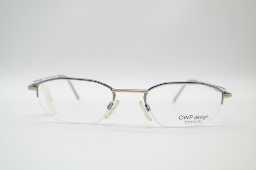 Vintage OWP Design 8717 Titanium Metallic Gold Half Frame Eyeglasses ...
