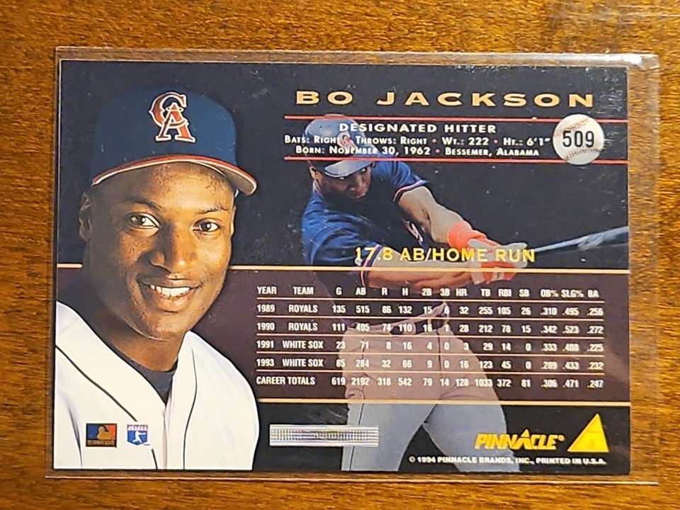 1994 Pinnacle #509 Bo Jackson California Angels | eBay