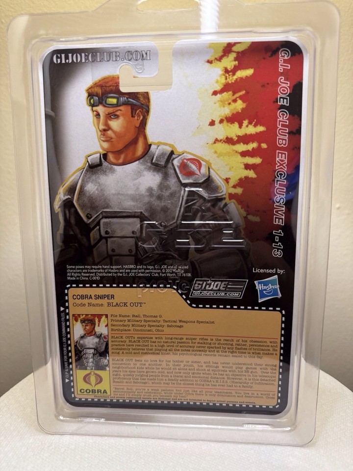 G.I. Joe Collectors Club exclusive FSS 1-13 COBRA SNIPER Code Name ...