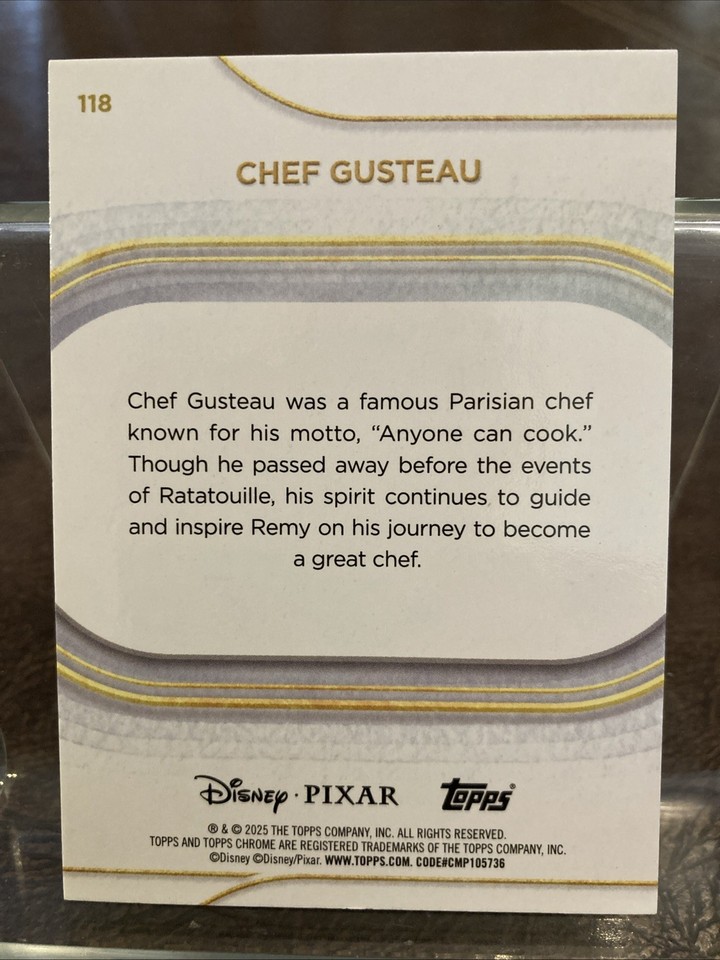 2025 Topps Chrome Disney Chef Gusteau Yellow Mini-Diamonds Refractor ...