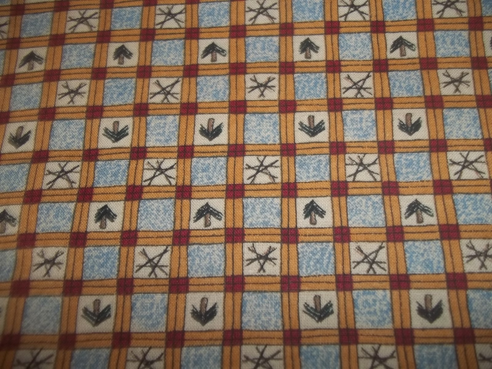 Printed CHECK checkerboard Plaid Cotton FABRIC U-Pick SEE INFO 1/2 yd ...