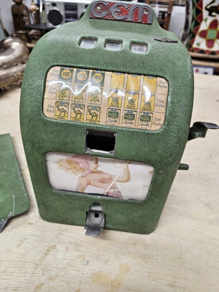 Vintage GEM Sanders Penny Slot Machine Cigarette Trade Stimulator | eBay