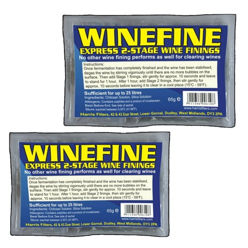 2x Harris WineFine 24hr Express Wine Finings for clearing all Homebrew ...